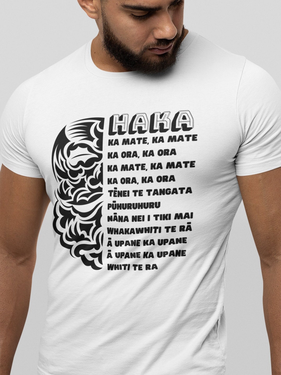 New Zealand HAKA Shirt | Maori Face Rugby Haka Tee | New Zealand Rugby ...