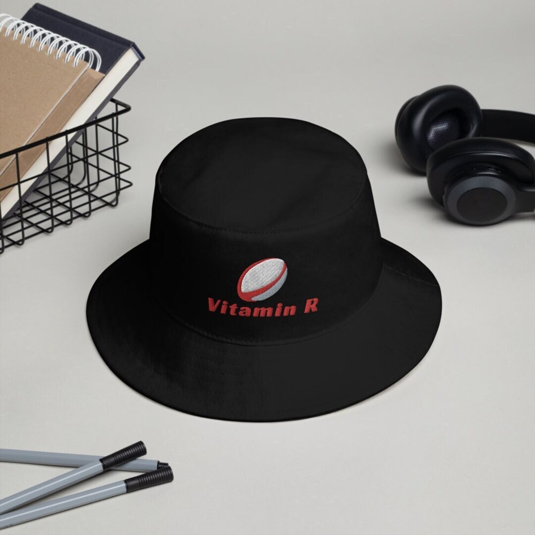 Vitamin R Rugby Ball Bucket Hat | Embroidered Rugby Hat | Embroidery ...