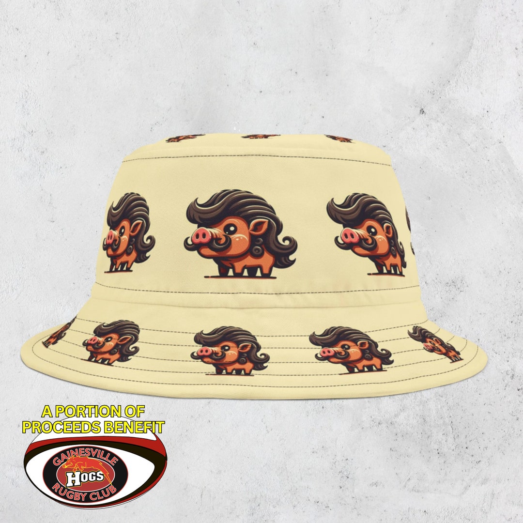 Mini Hog Design Beige Bucket Hat Gainesville Hogs Rugby Club Team ...