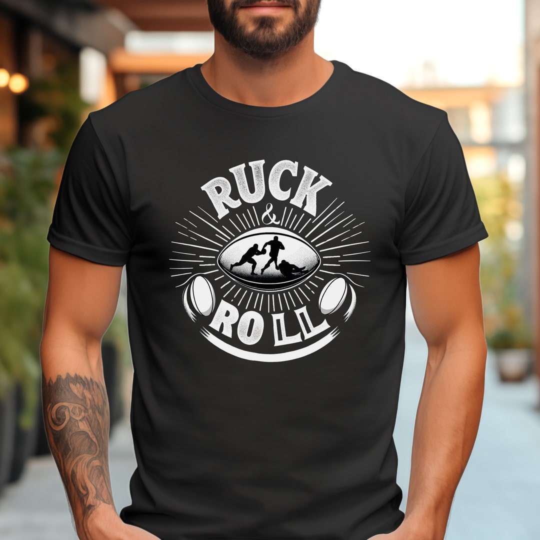 Ruck and Roll Rugby Shirt | Funny Graphic Tee | Sports Team Merchandise ...