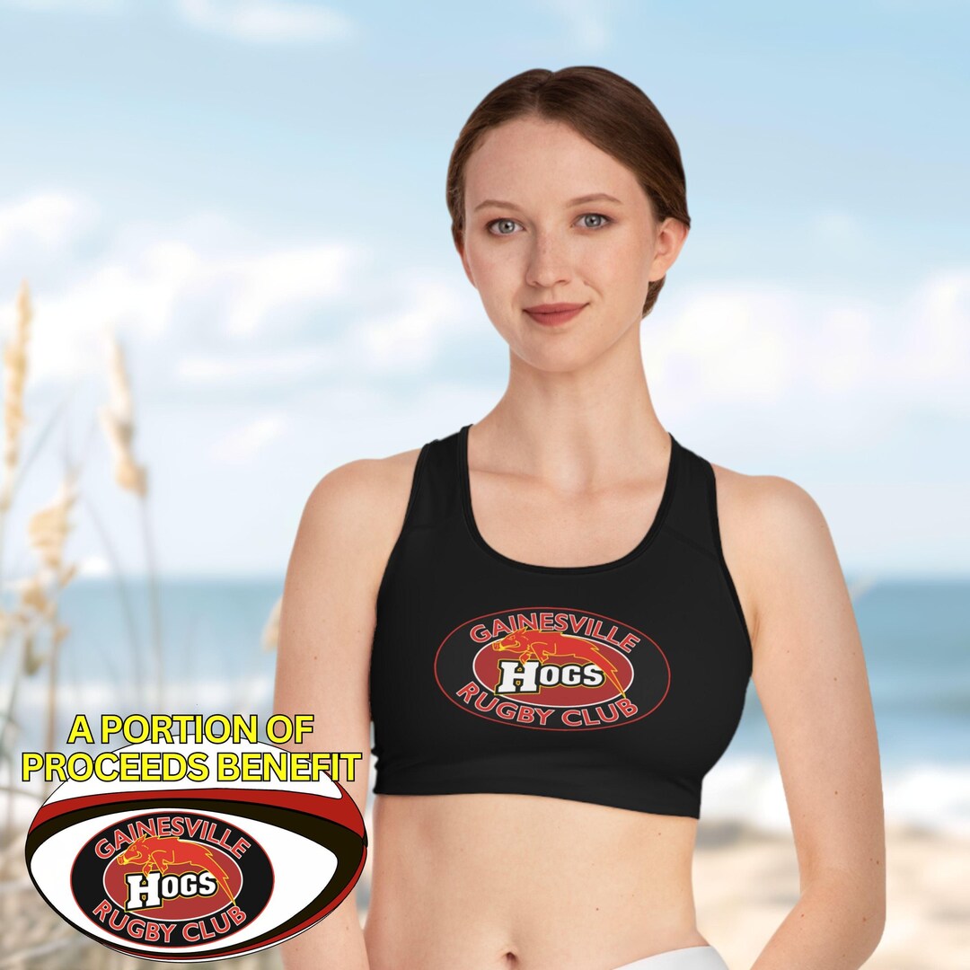 Gainesville Hogs Rugby Team Sports Bra One-sided Custom Design With ...