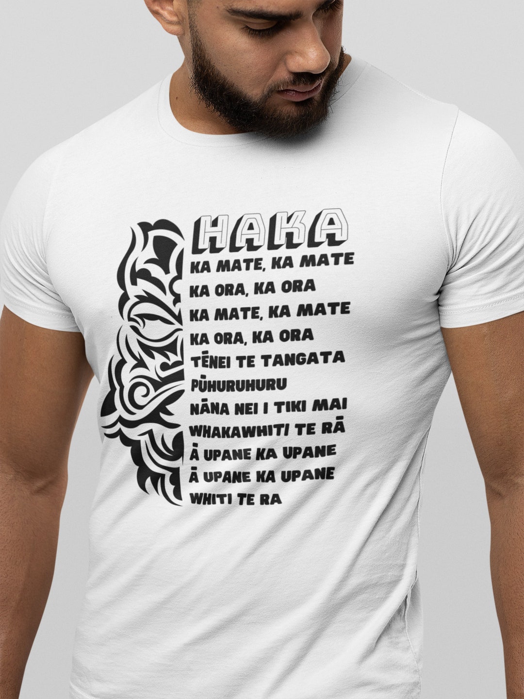 New Zealand HAKA Shirt | Maori Face Rugby Haka Tee | New Zealand Rugby ...