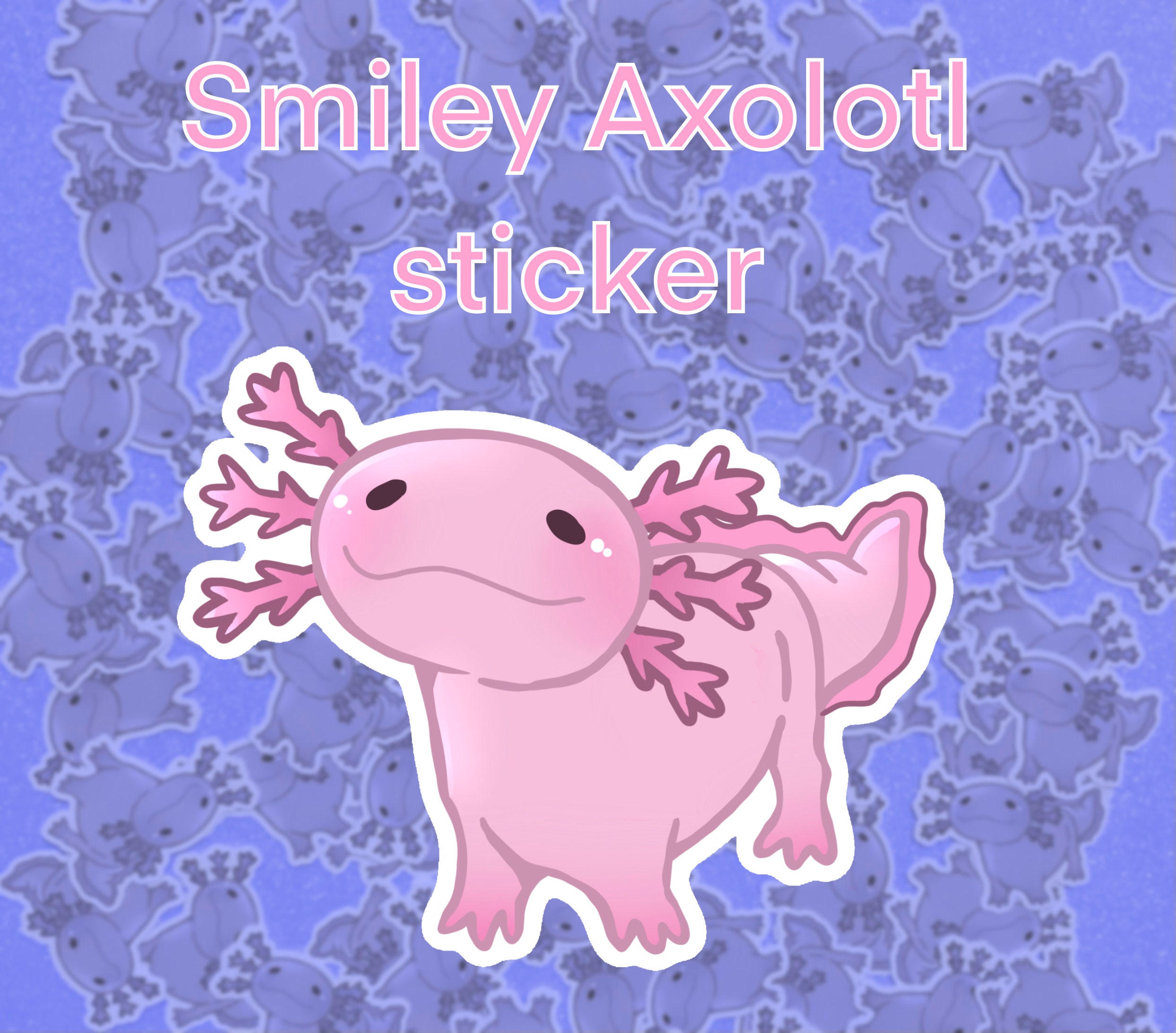 Smiley Axolotl Sticker - Etsy