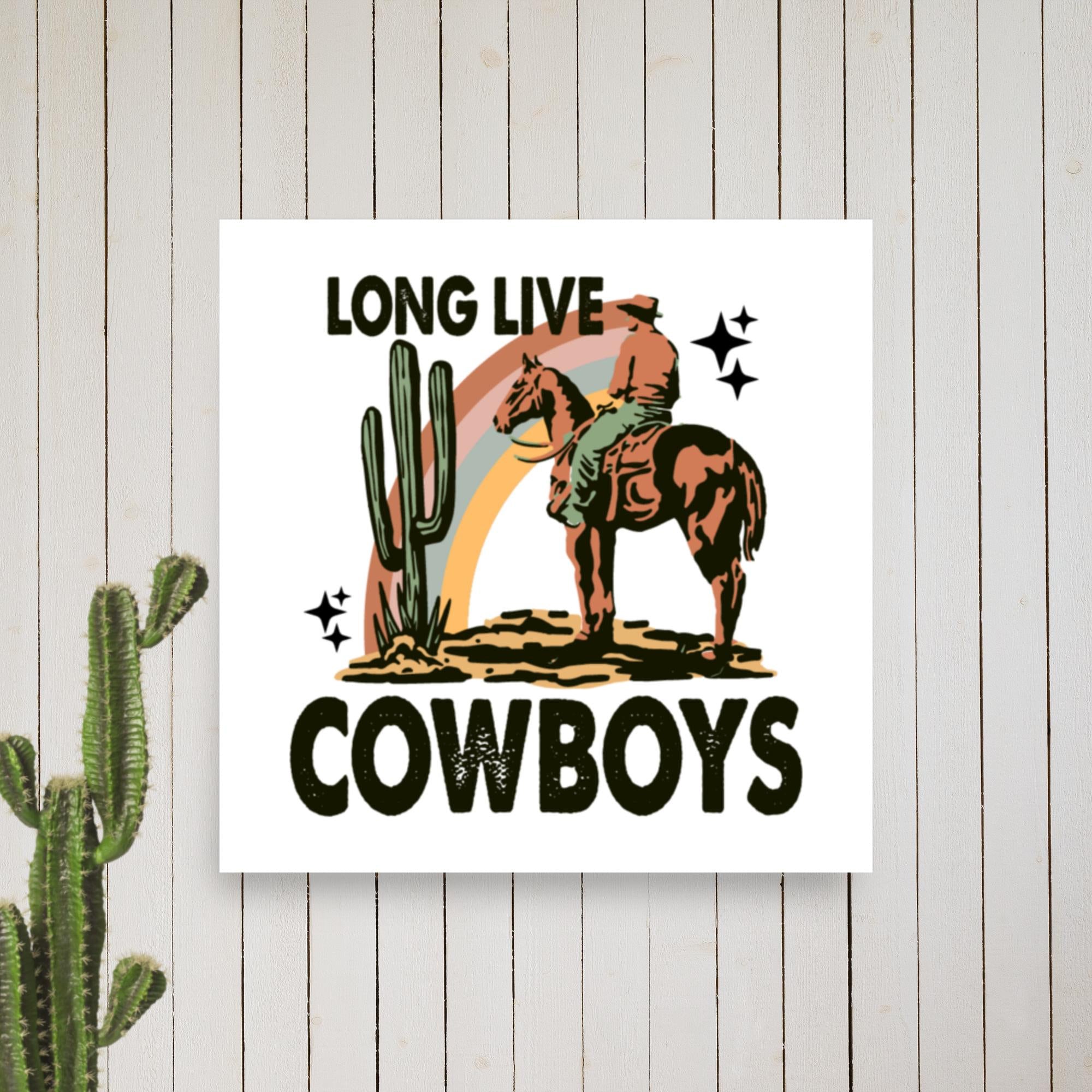 Long Live Cowboys Poster, Western Decor, Wild West Poster, Vintage ...