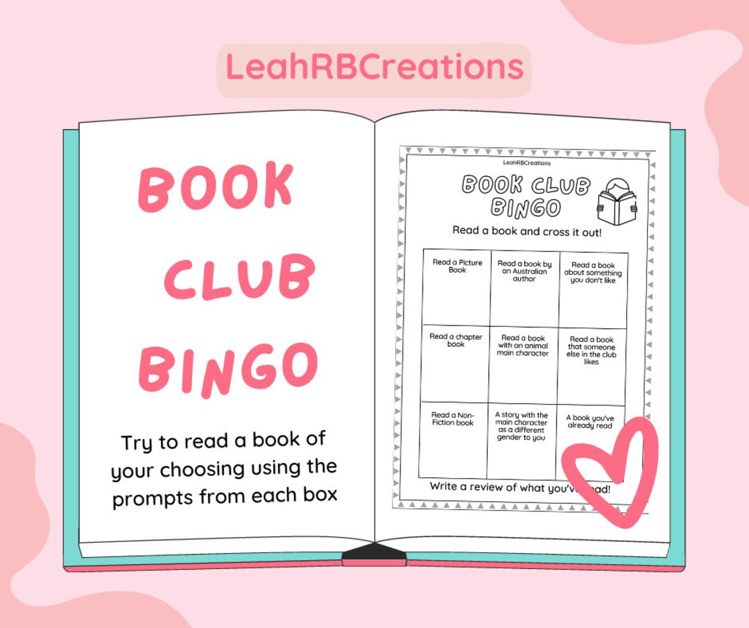 Book Club Bingo - Etsy