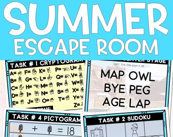 Escape Room for Kids, DIY Printable Game, Beach Trip Escape Room Kit ...