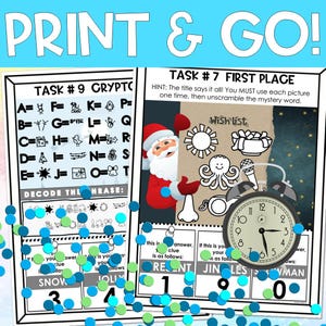 Santa Clause Escape Room Kit, Christmas Party Games, Kids Puzzle Games ...