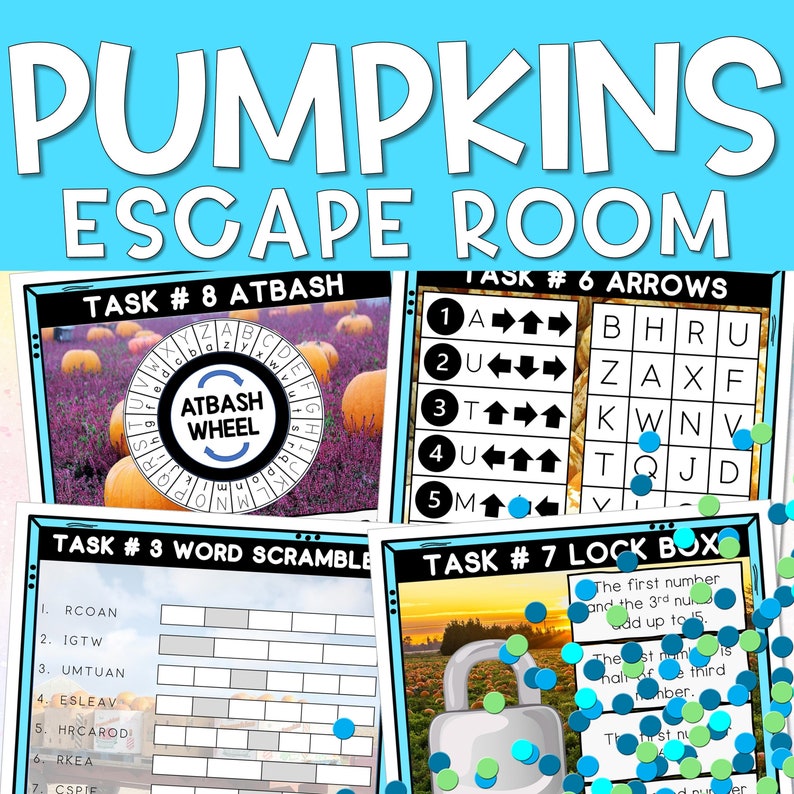 Escape Room for Kids, DIY Printable Game, Pumpkin Patch Escape Room Kit ...