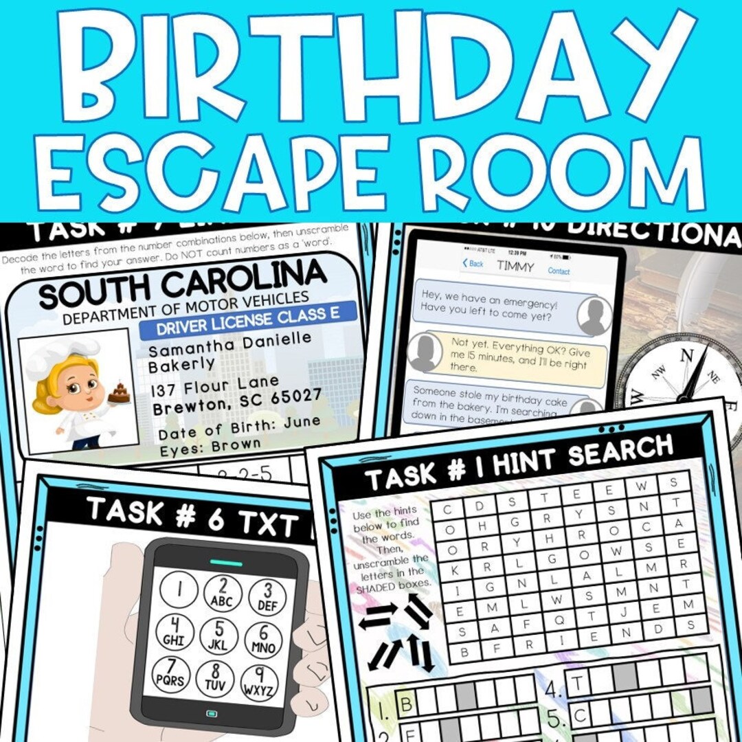 Escape Room for Kids, DIY Printable Game, Birthday Escape Room Kit ...