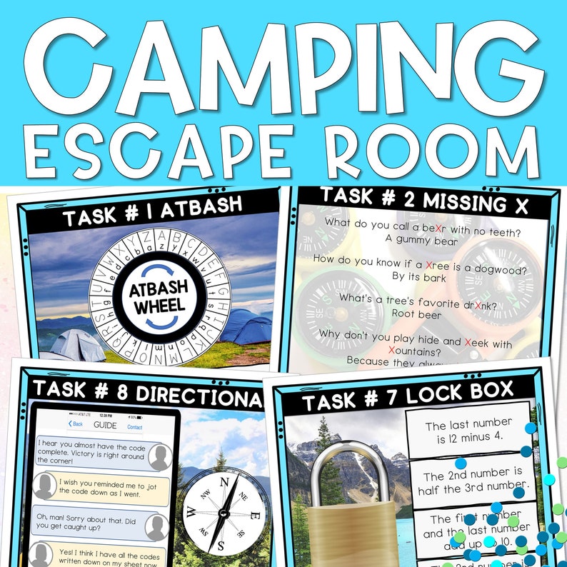 Escape Room for Kids, DIY Printable Game, Camping Escape Room Kit ...