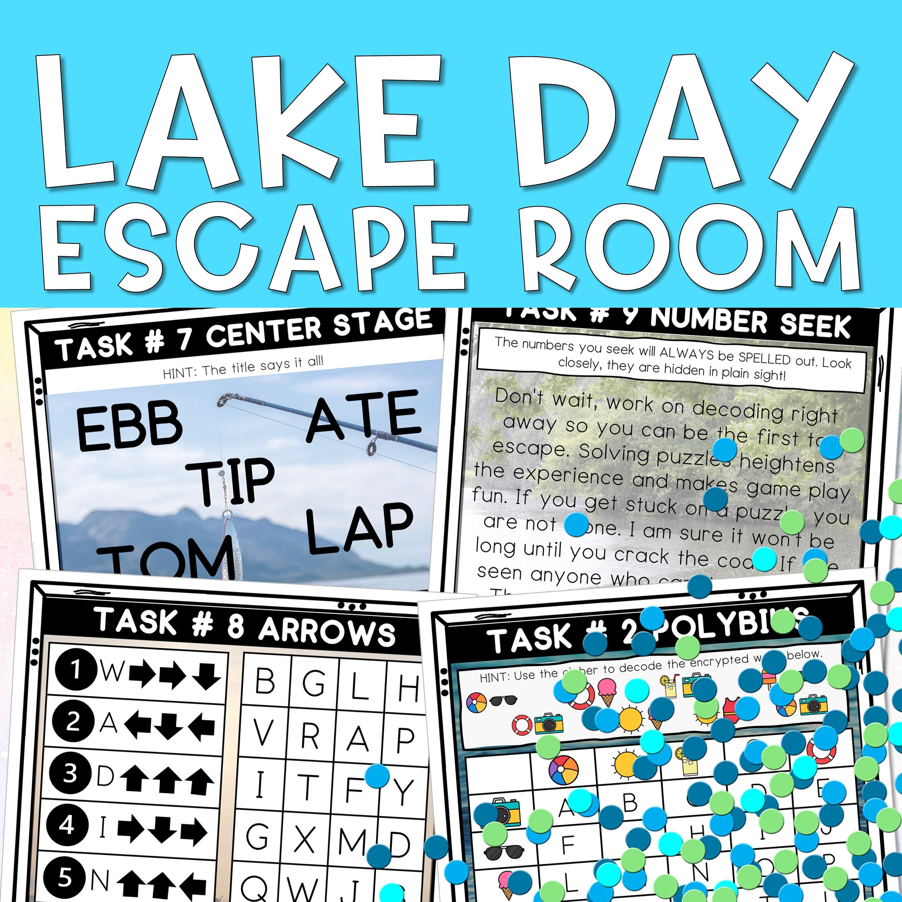 Escape Room for Kids, DIY Printable Game, Day at the Lake Escape Room Kit, Lake Day Summer Party ...