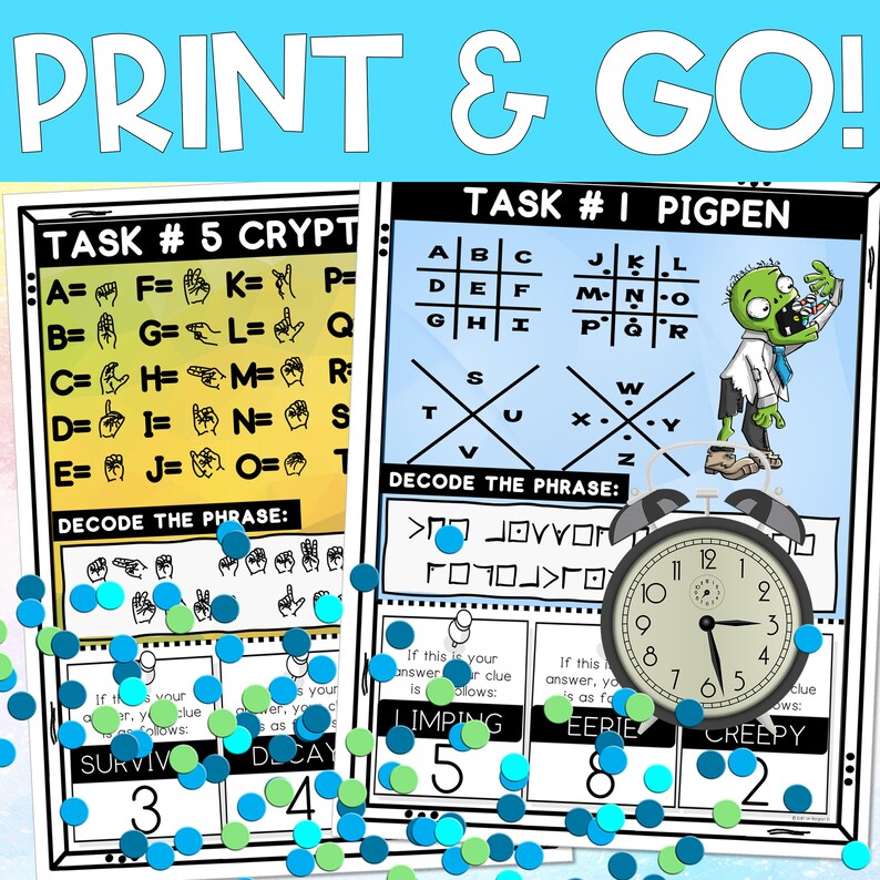 Escape Room for Kids, DIY Printable Game, Zombie Escape Room Kit ...