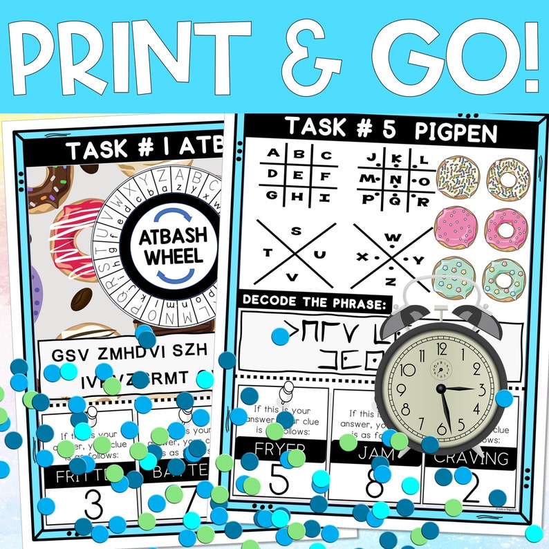 Escape Room for Kids, DIY Printable Game, Donut Shop Escape Room Kit ...