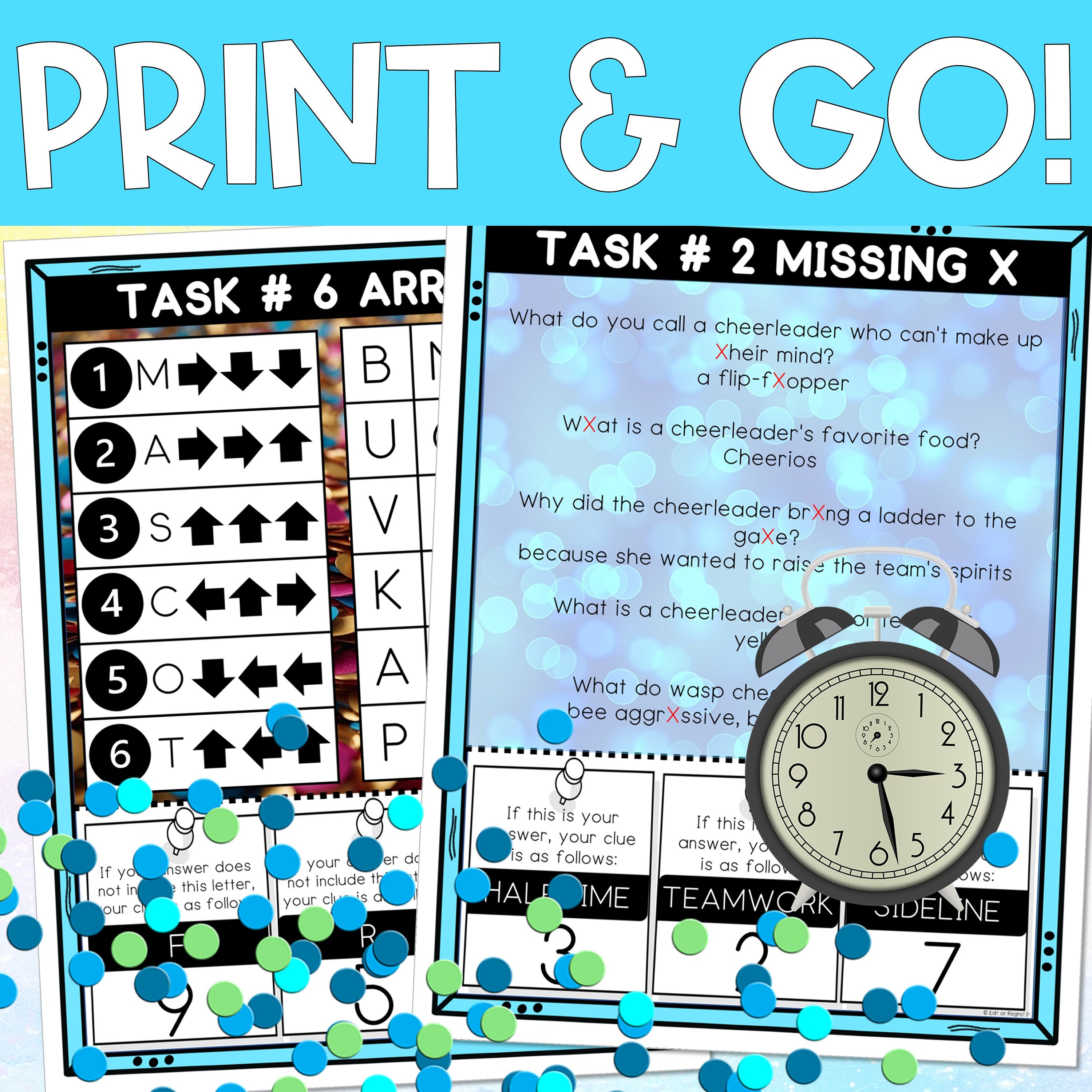 Escape Room for Kids, DIY Printable Game, Cheerleading Escape Room Kit ...