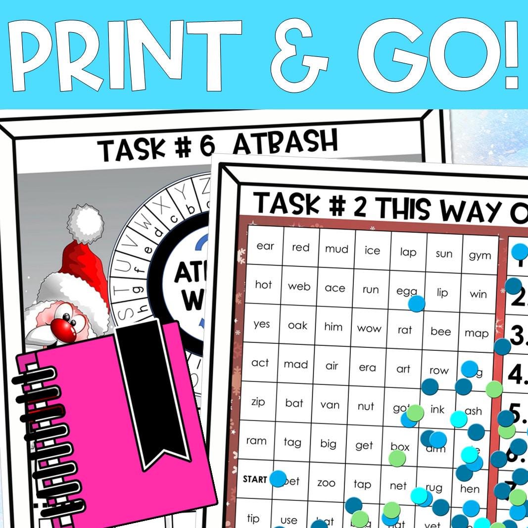 Santa Clause Escape Room Kit, Christmas Party Games, Kids Puzzle Games ...