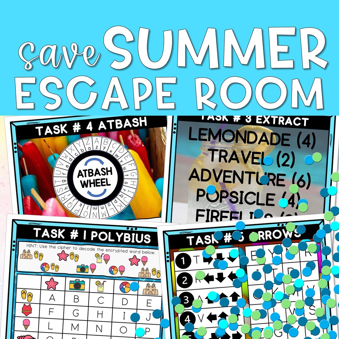 Escape Room for Kids, DIY Printable Game, Save Summer Escape Room Kit ...