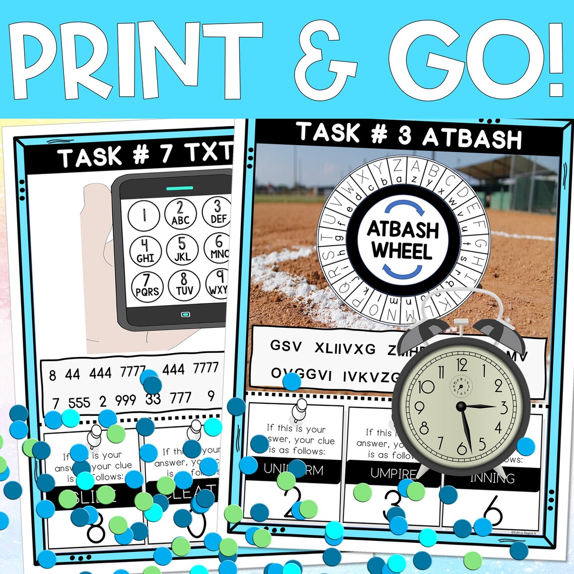Escape Room for Kids, DIY Printable Games, Baseball Escape Room Kit ...