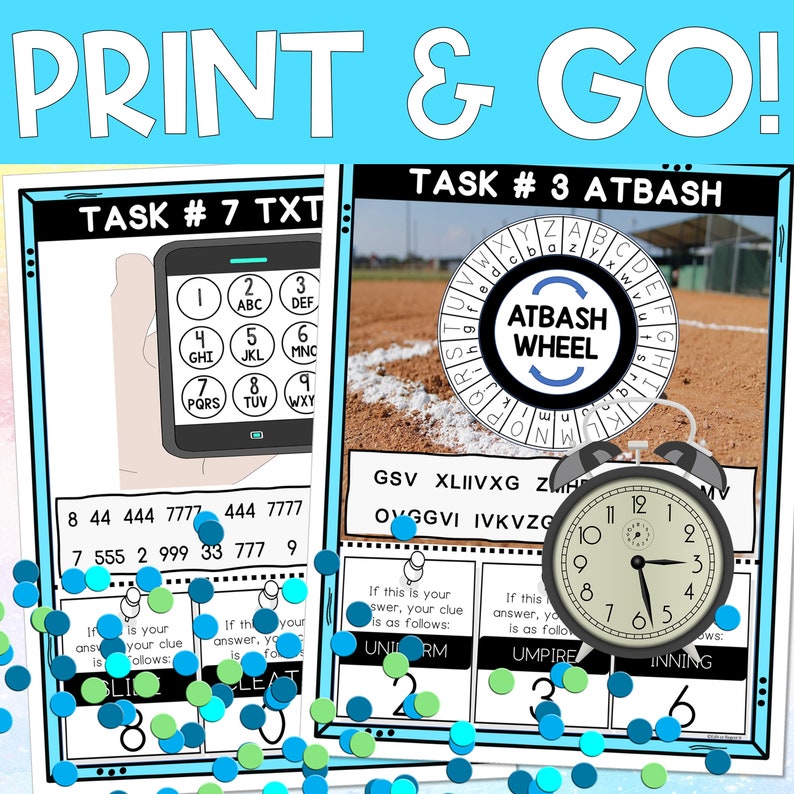 Escape Room for Kids, DIY Printable Games, Baseball Escape Room Kit ...
