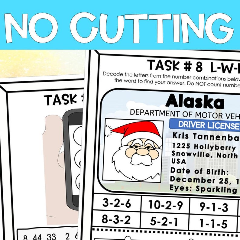 Santa Clause Escape Room Kit, Christmas Party Games, Kids Puzzle Games ...