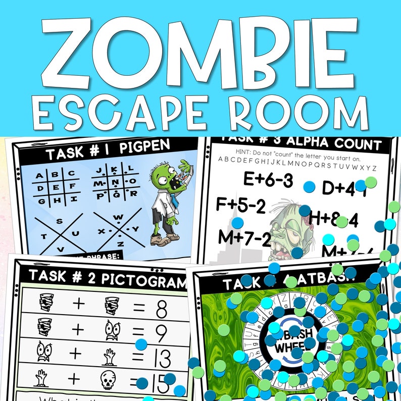 Escape Room for Kids, DIY Printable Game, Zombie Escape Room Kit ...