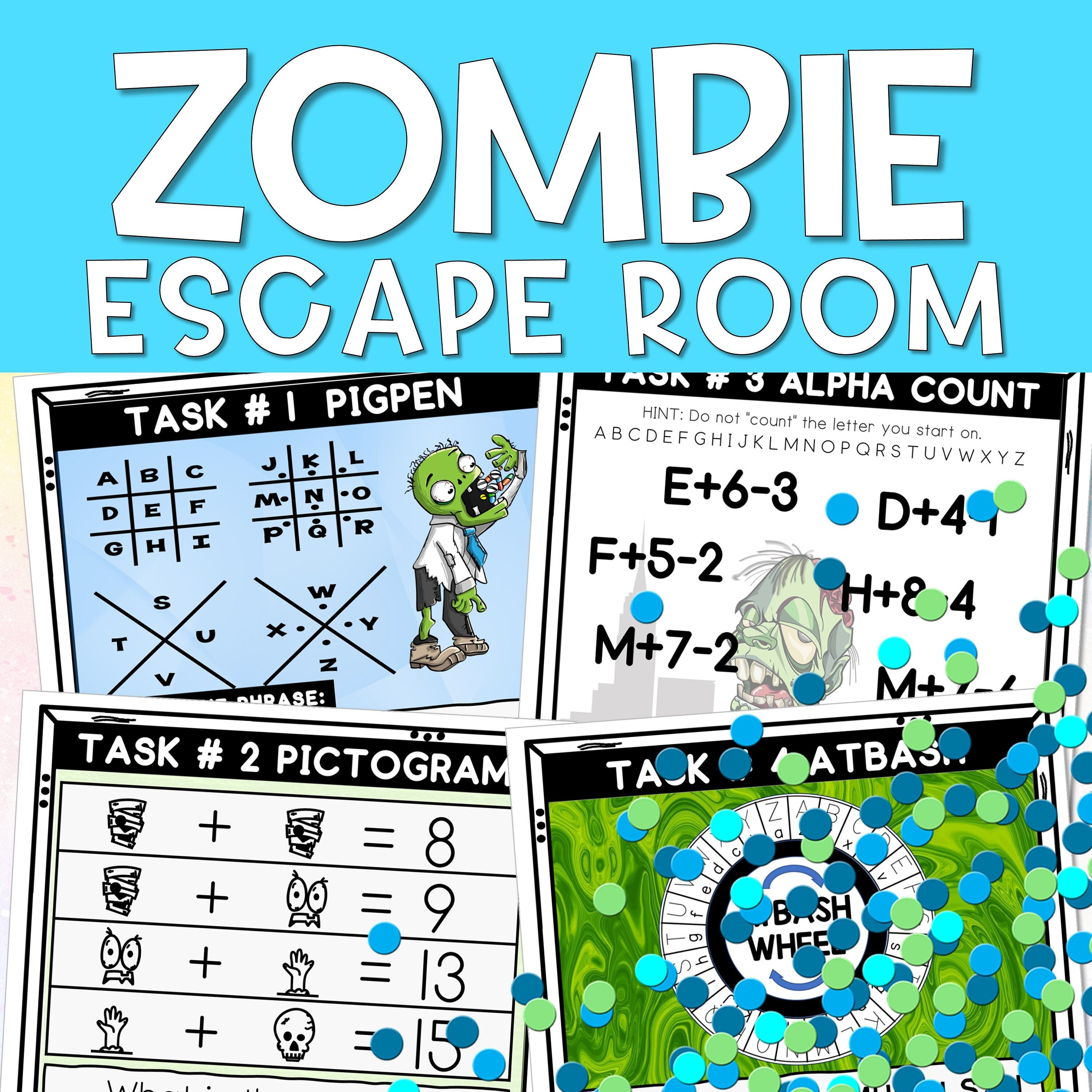 Escape Room for Kids, DIY Printable Game, Zombie Escape Room Kit ...