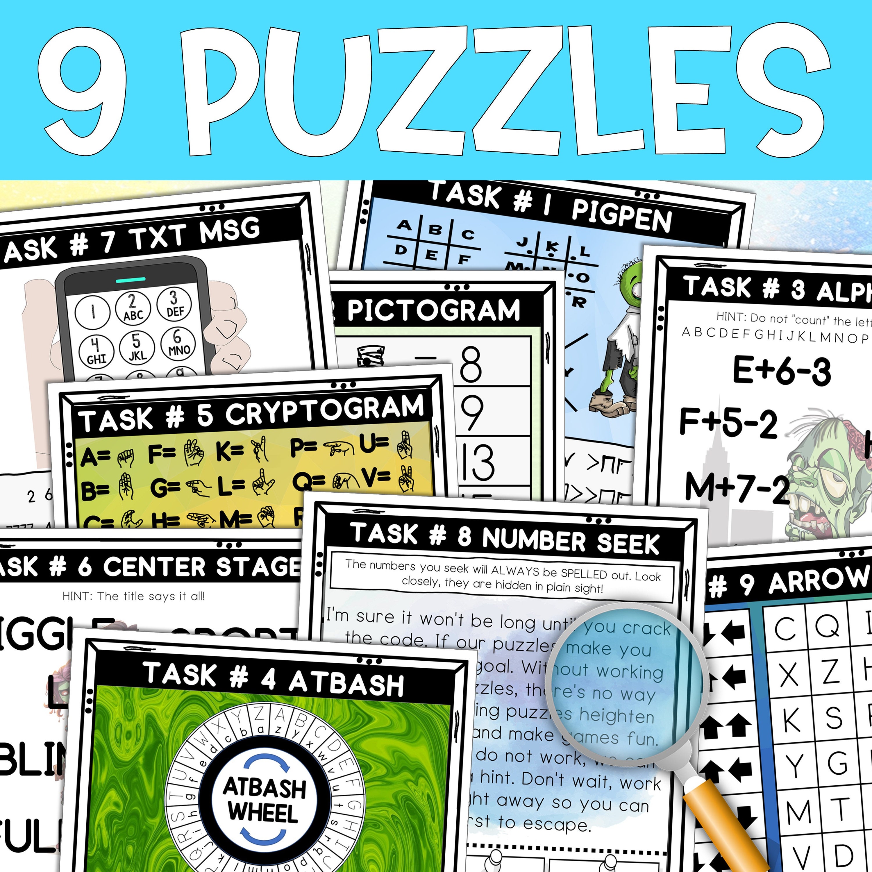 Escape Room for Kids, DIY Printable Game, Zombie Escape Room Kit ...