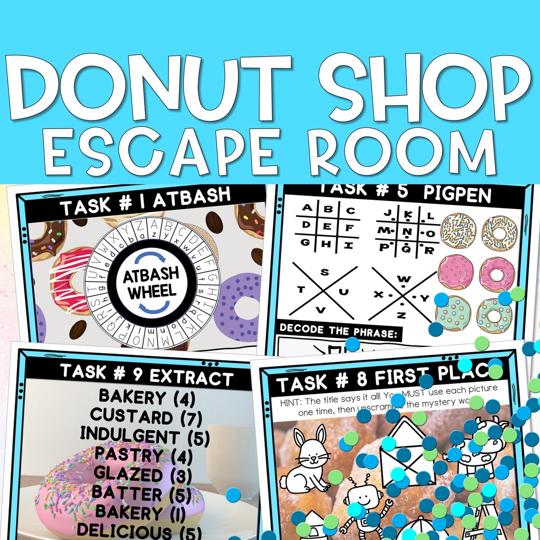 Escape Room for Kids, DIY Printable Game, Donut Shop Escape Room Kit ...