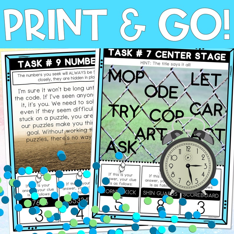 Escape Room for Kids, DIY Printable Game, Soccer Escape Room Kit ...