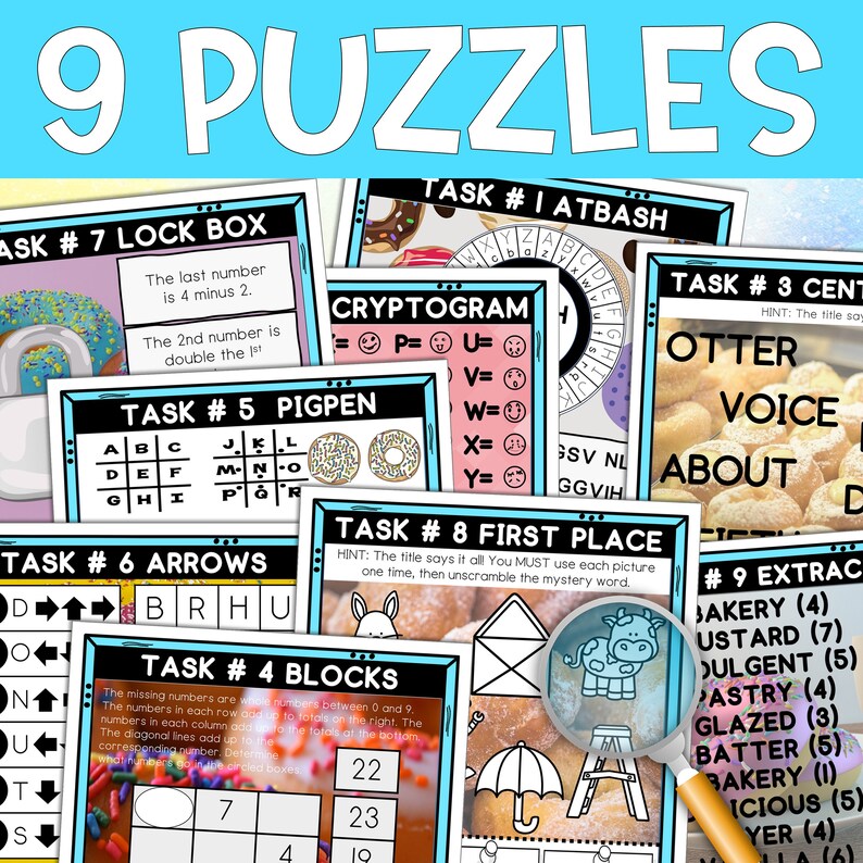 Escape Room for Kids, DIY Printable Game, Donut Shop Escape Room Kit ...