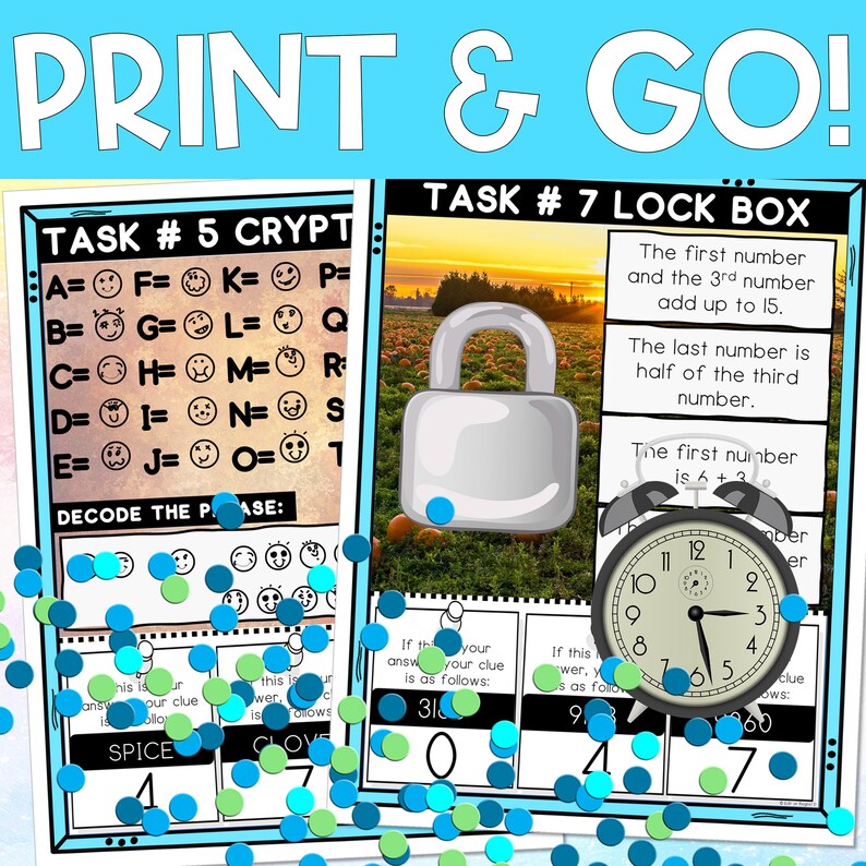 Escape Room for Kids, DIY Printable Game, Pumpkin Patch Escape Room Kit ...