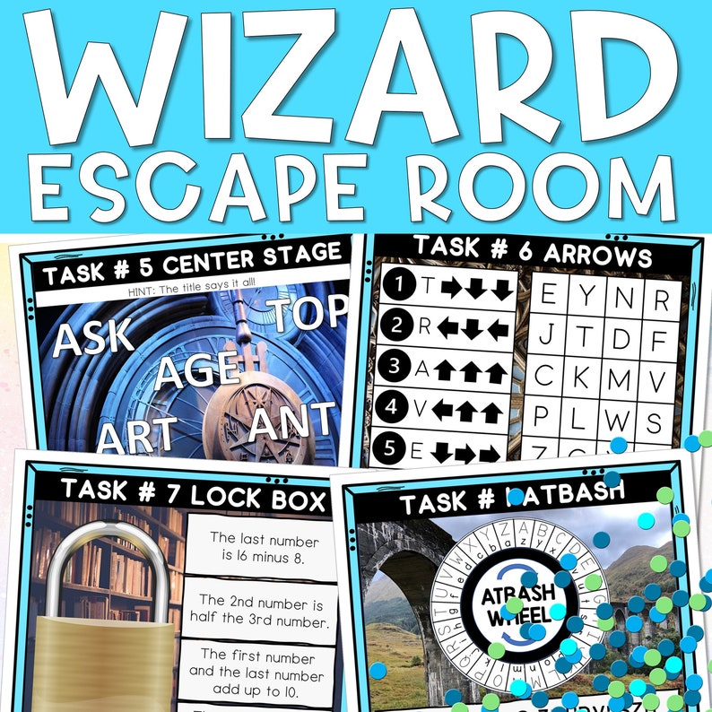 Escape Room for Kids, DIY Printable Games, Wizard Escape Room Kit ...