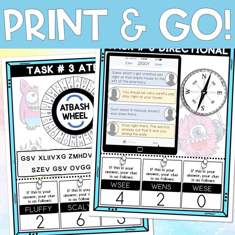 Escape Room for Kids, DIY Printable Game, Monster- Theme Escape Room ...