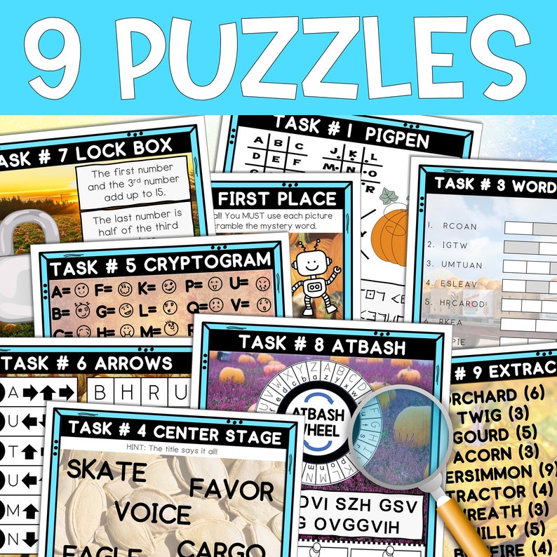 Escape Room for Kids, DIY Printable Game, Pumpkin Patch Escape Room Kit ...