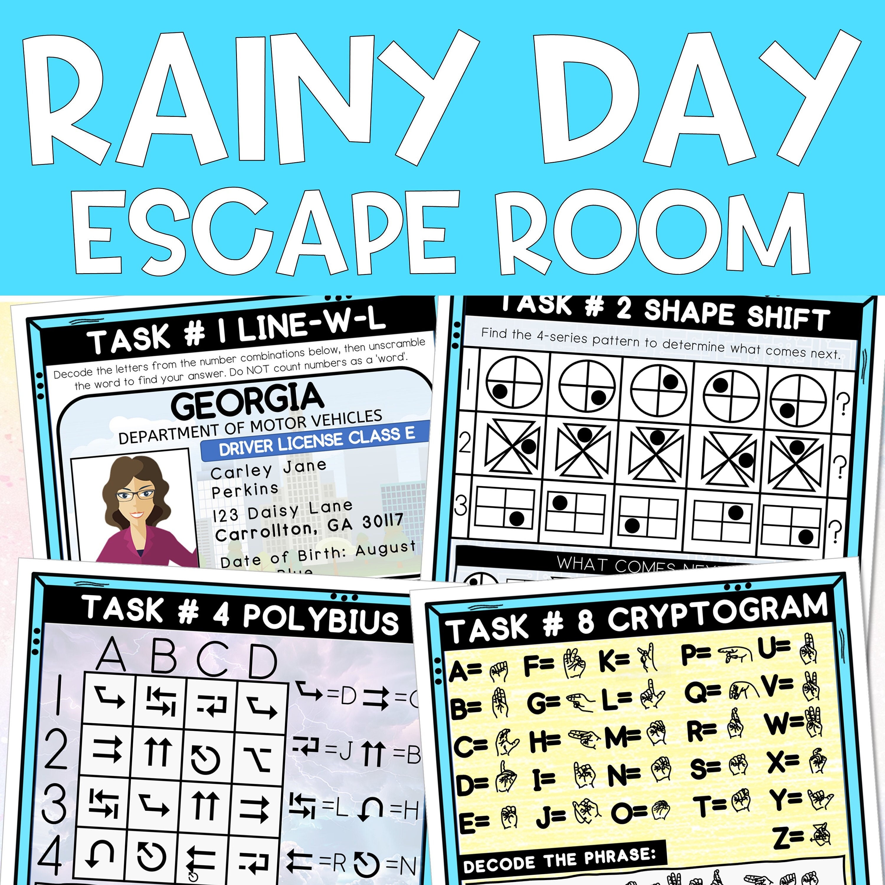 Escape Room for Kids, DIY Printable Game, Rainy Day Escape Room Kit ...