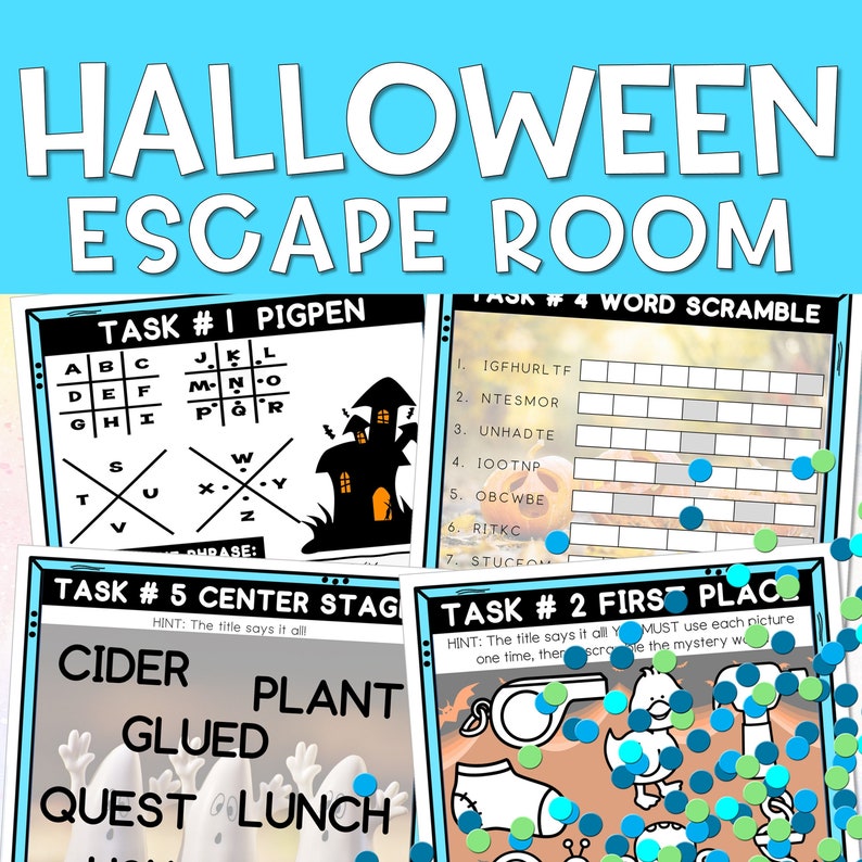 Escape Room for Kids, DIY Printable Game, Halloween Escape Room Kit ...
