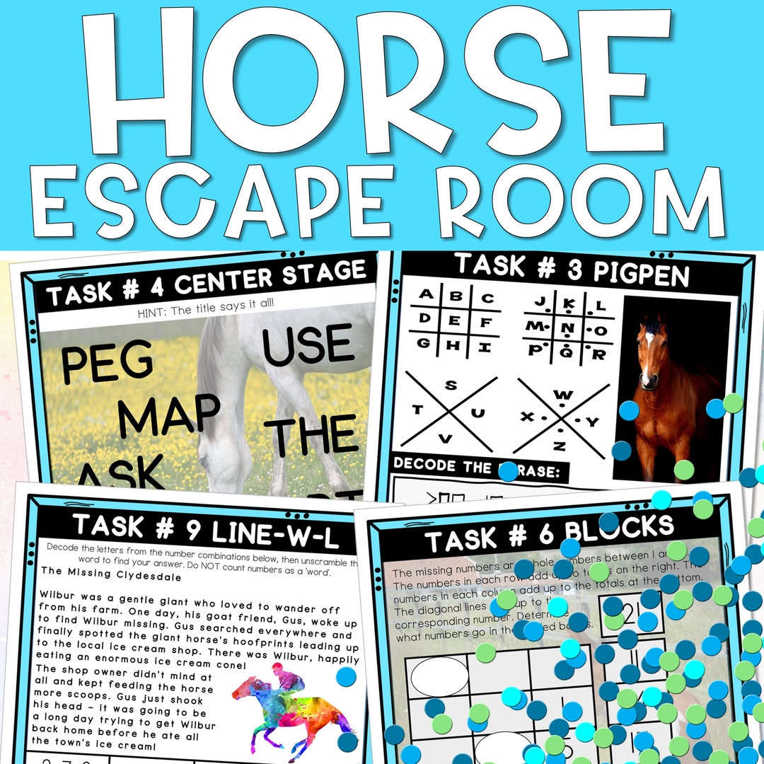 Horse Escape Room Kit: DIY Printable Puzzle Game (digital Download) - Etsy