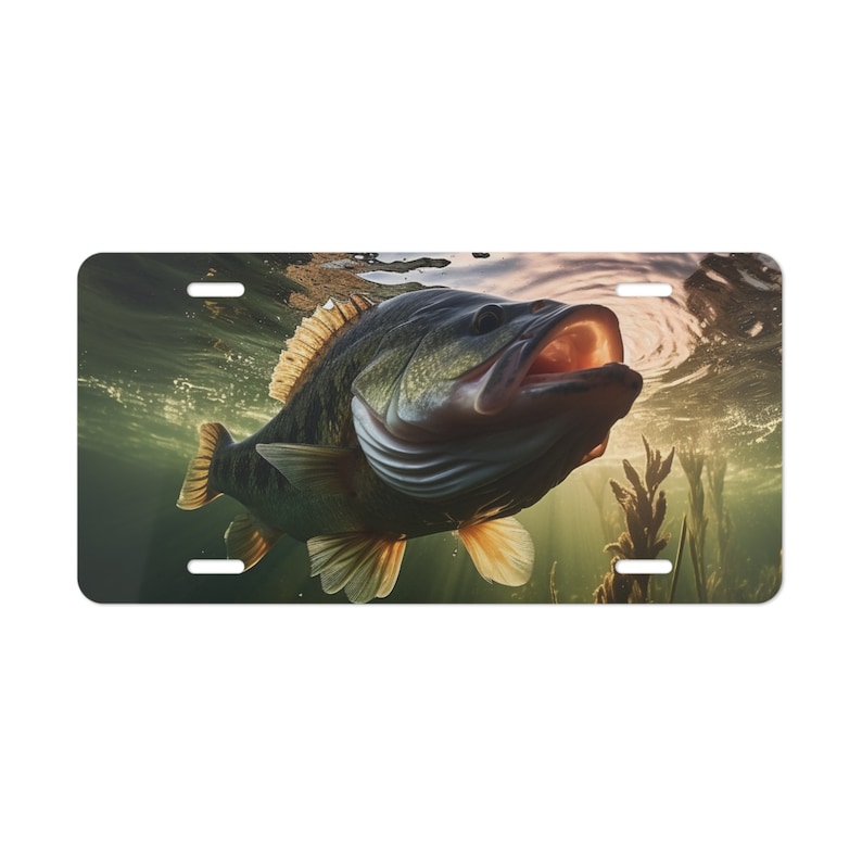 Largemouth Bass in Pond Vanity Plate - Etsy