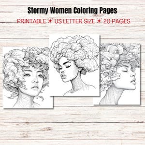 Stormy Women Coloring Pages for Adults Coloring Pages for Women ...