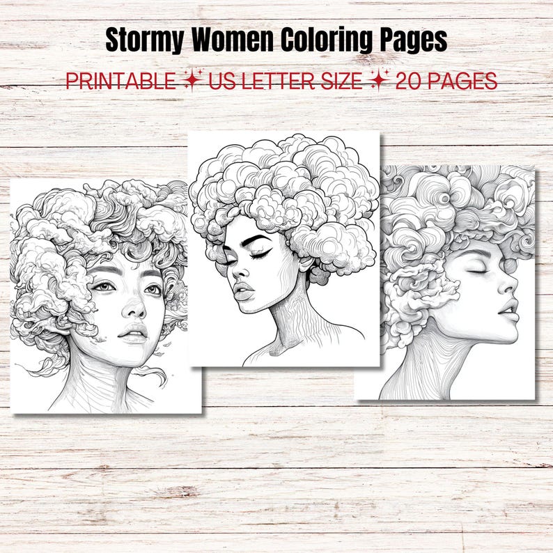 Stormy Women Coloring Pages for Adults Coloring Pages for Women ...