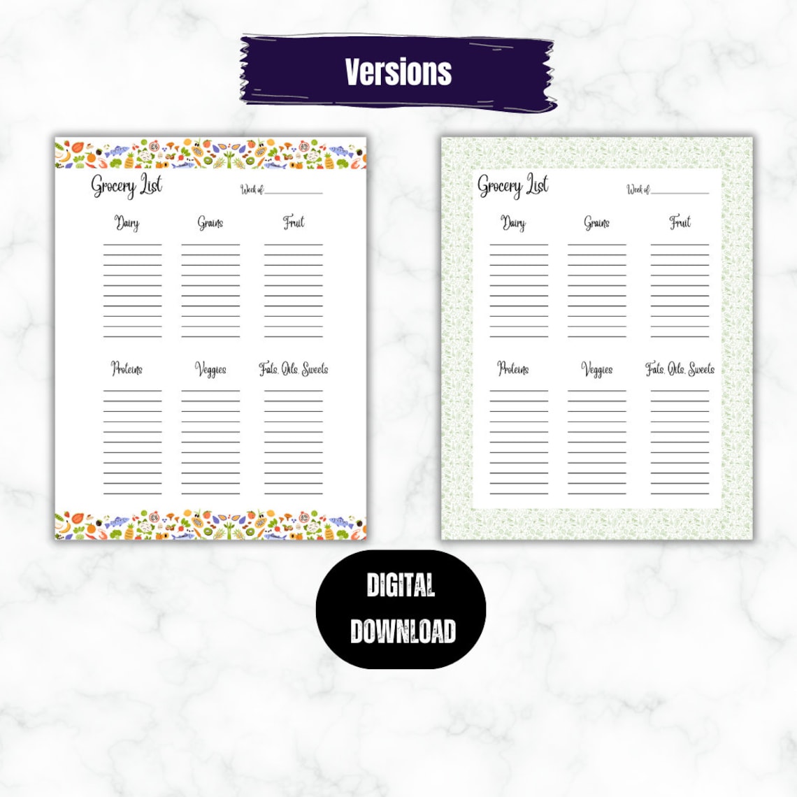 Organized Grocery List Categorized Shopping List Organized - Etsy