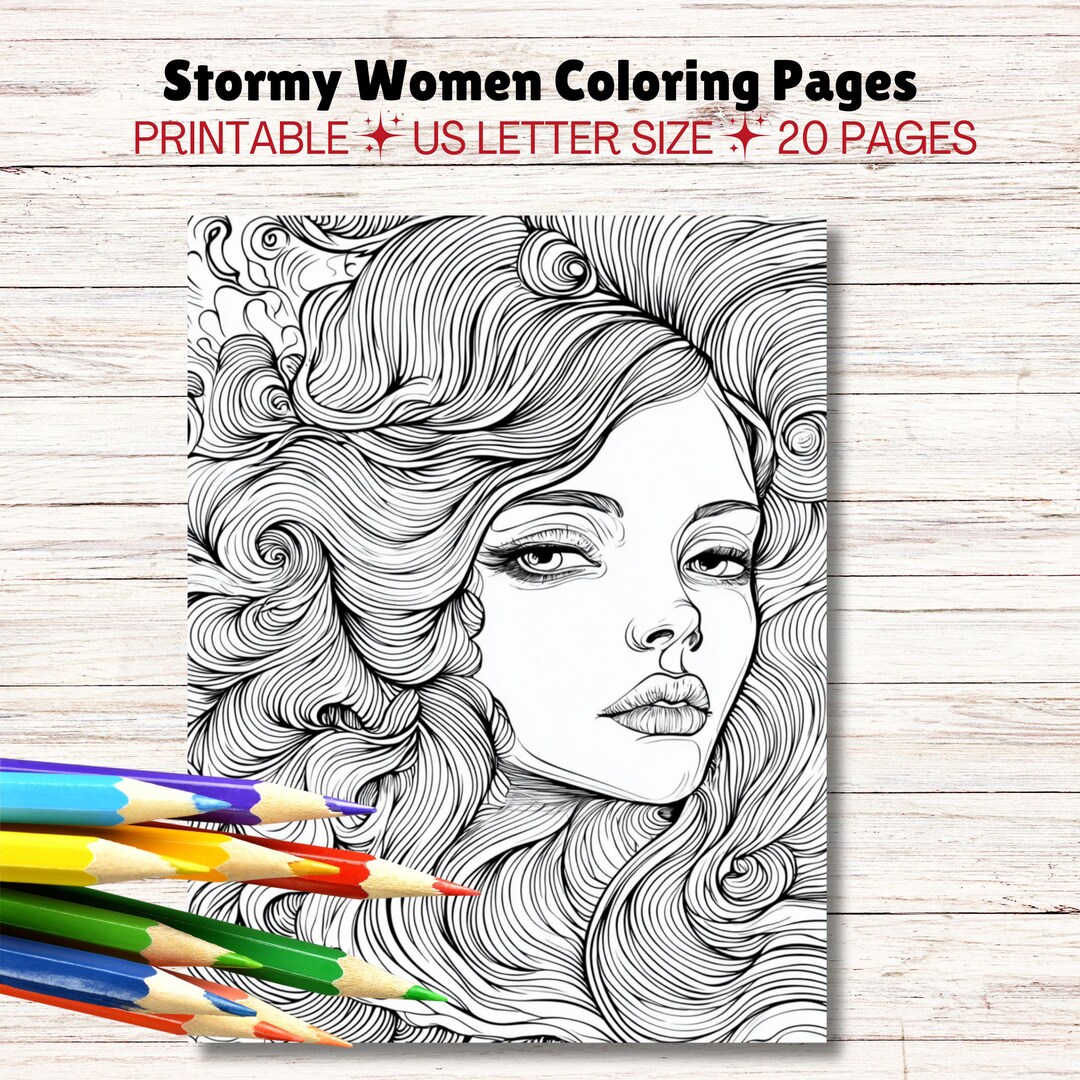 Stormy Women Coloring Pages for Adults Coloring Pages for Women ...