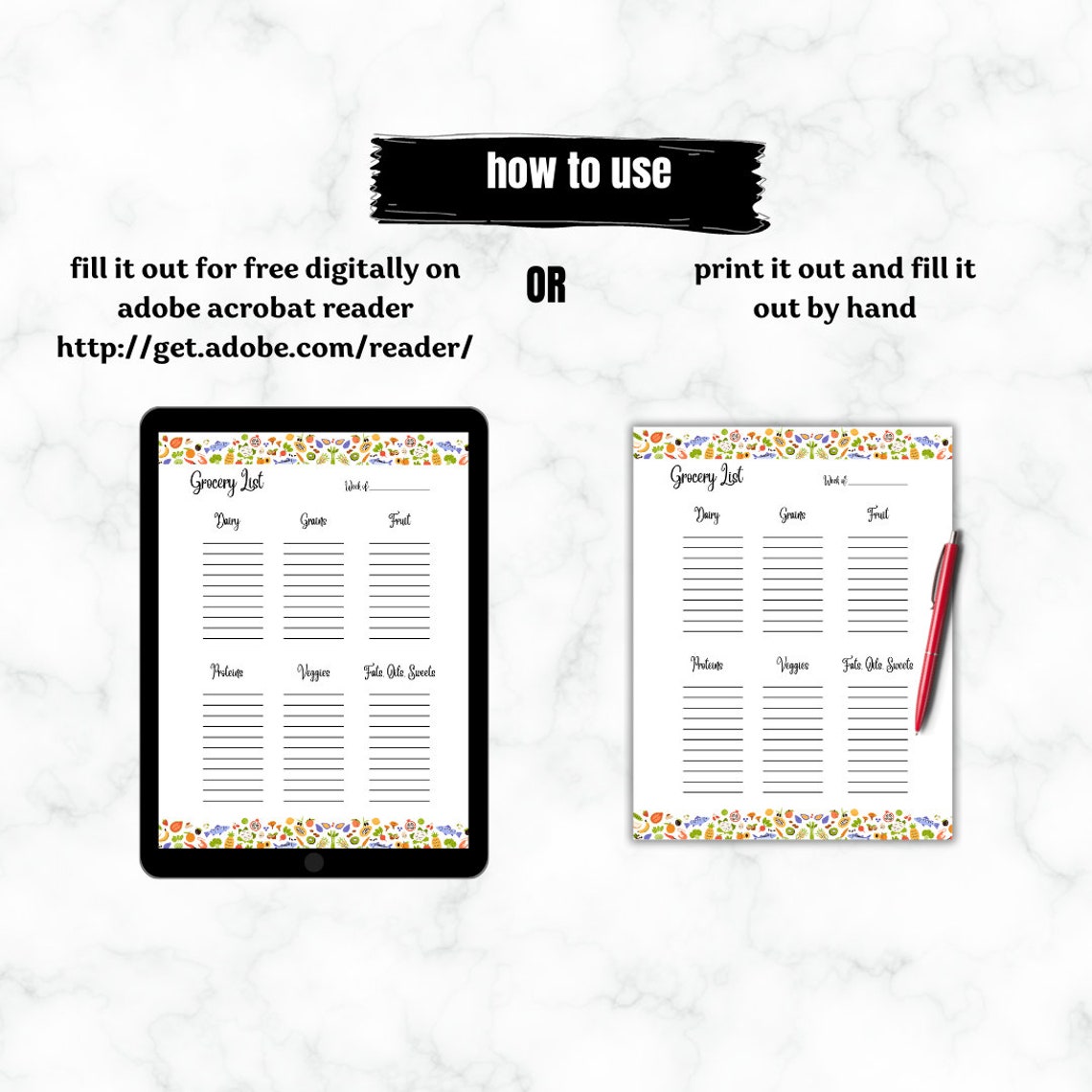 Organized Grocery List Categorized Shopping List Organized - Etsy