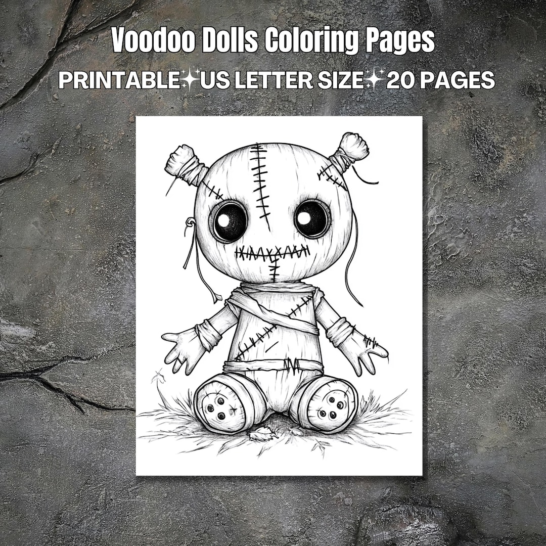 Voodoo Dolls Coloring Pages Adult Coloring Pages Creepy Coloring Sheets ...