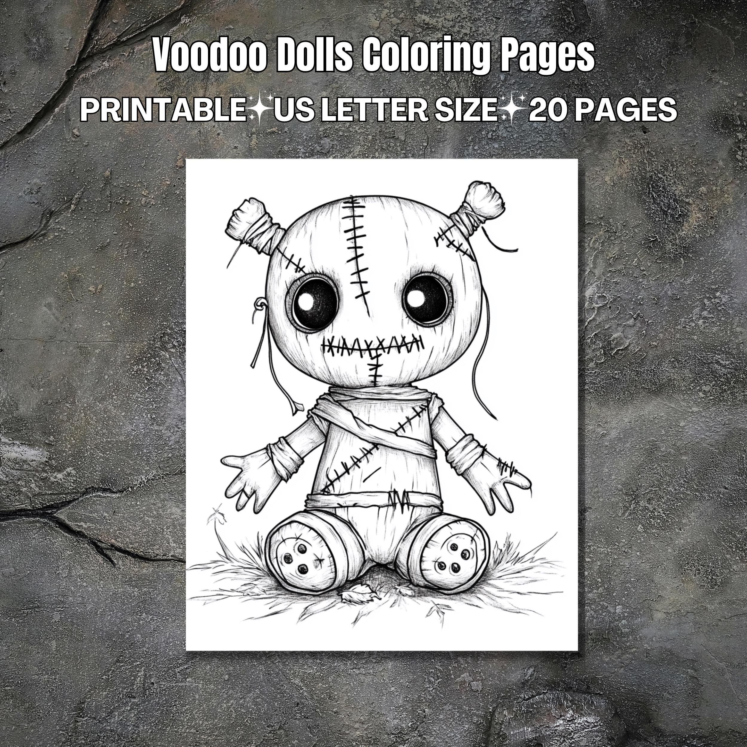 Voodoo Dolls Coloring Pages Adult Coloring Pages Creepy Coloring Sheets ...