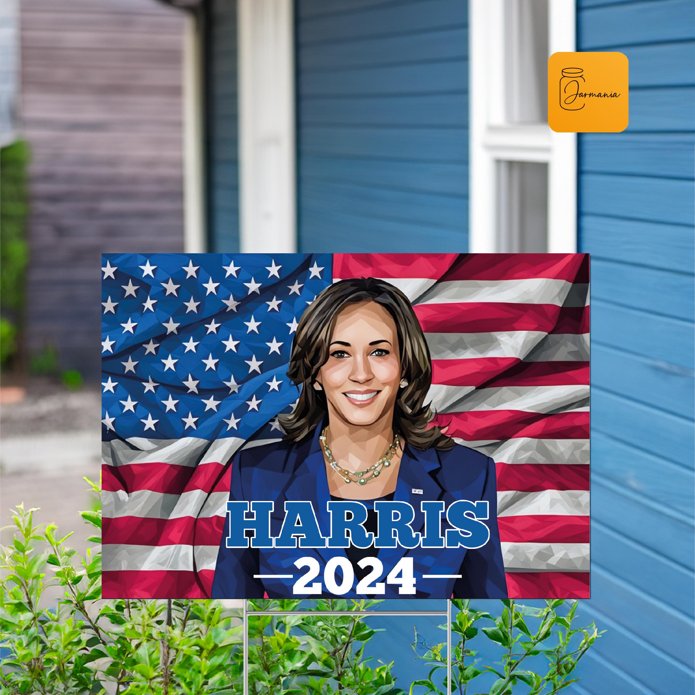Kamala Harris 2024 Election Yard Sign, Usa Flag Harris Supporter Gift ...