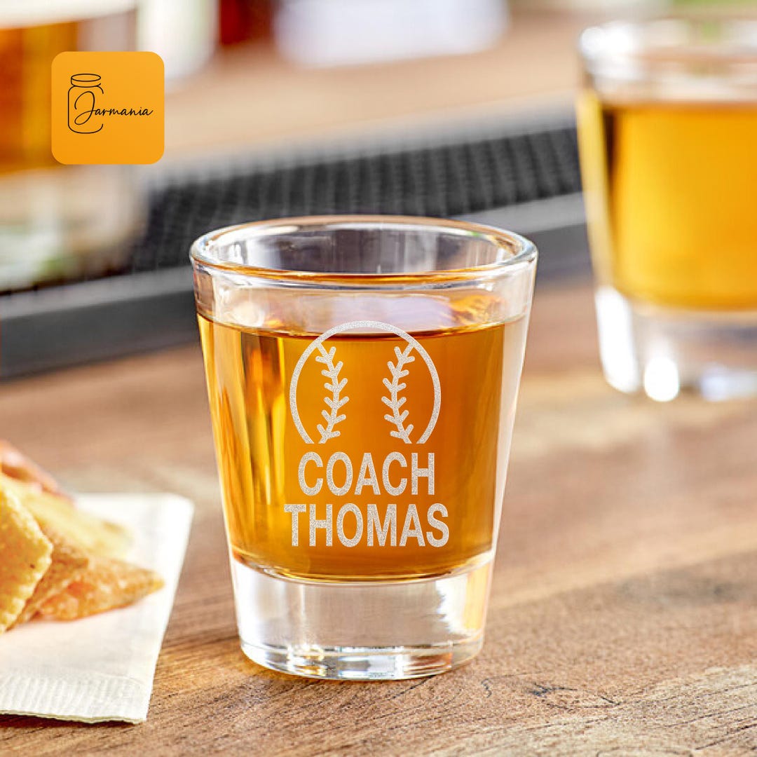 Custom Baseball Coach Gift From Team Shot Glass, Baseball Coach Custom ...