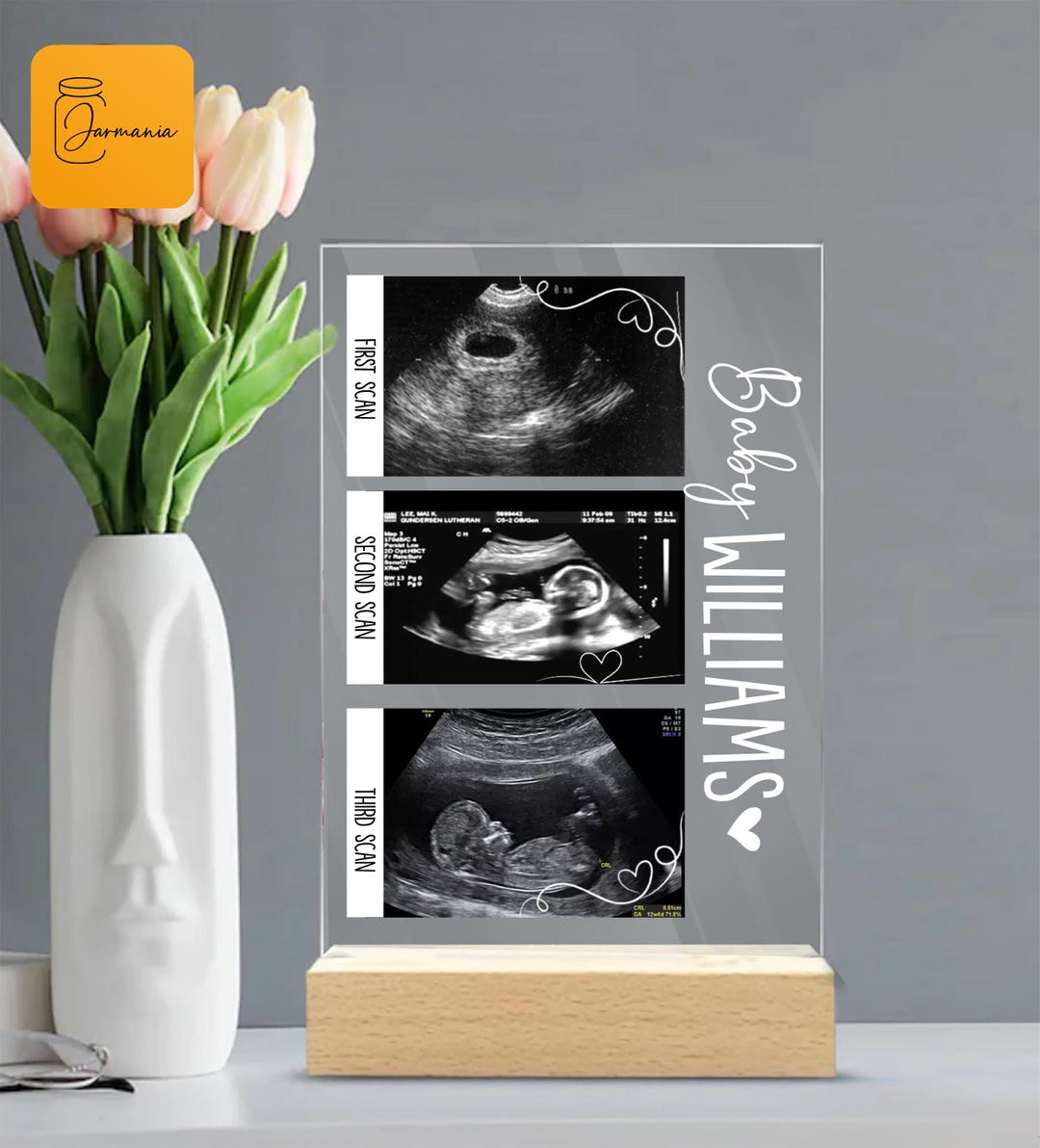 Personalized Baby Ultrasound Acrylic Plaque - Pregnancy Announcement ...