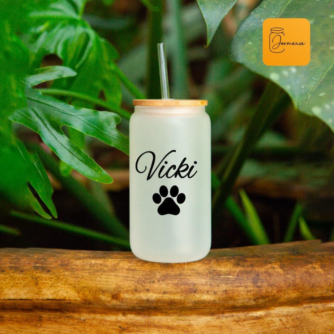 Customized Dog Paw Jar, Custom Dog Drinking Jar, Dog Mom Glass Jar, Dog ...