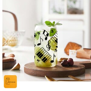 Music Lover Iced Coffee Jar, Musical Notes Iced Coffee Cup, Musician ...