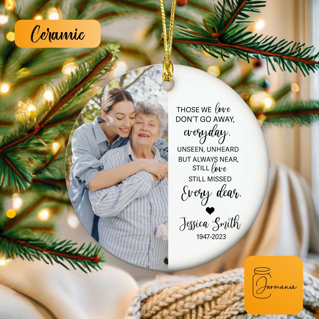 Mom Memorial Ornament, Custom Photo Mom Loss Ornament, Custom Memorial ...